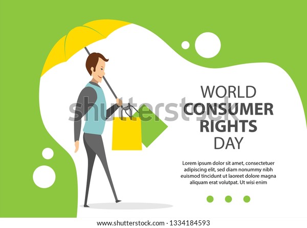 Vector Illustration Consumer Rights Day Umbrella Stock Vector (Royalty ...
