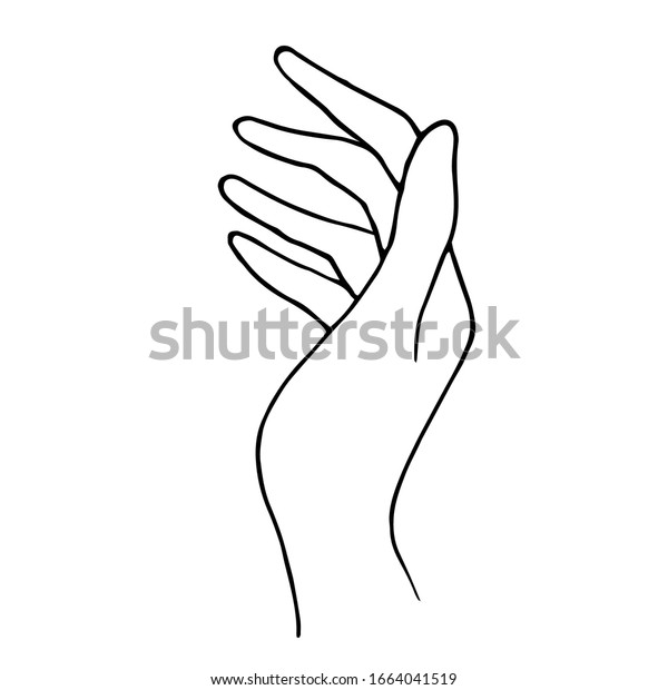 Vector Illustration Contour Arm Isolated On Stock Vector (Royalty Free ...