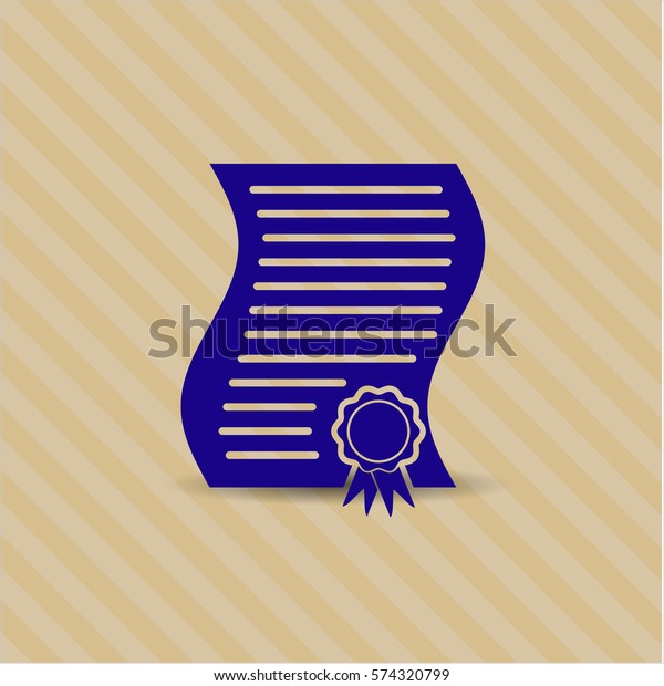 Vector Illustration Contract Icon Blue Stock Vector (Royalty Free ...