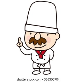 Vector Illustration Cook Think He European Stock Vector (Royalty Free ...