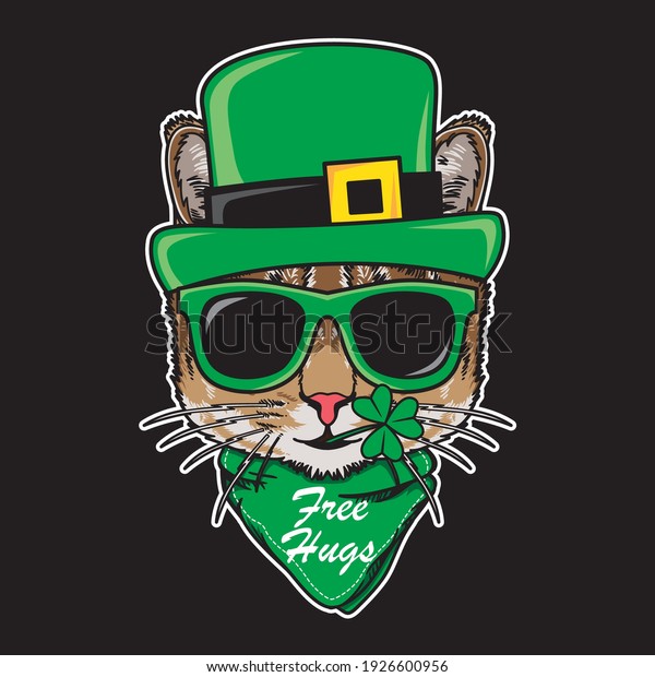 Vector Illustration Cool Cat Wearing St Stock Vector (Royalty Free ...