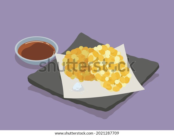 Vector Illustration Corn Tempura Kaki Age Stock Vector (Royalty Free ...