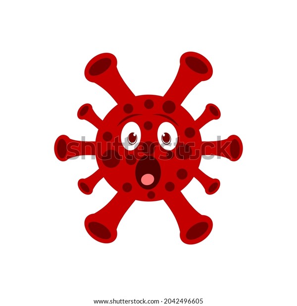 Vector Illustration Corona Virus Surprised Face Stock Vector (Royalty ...
