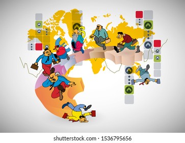 Vector Illustration Corporate Structure Cartoon Character Stock Vector ...