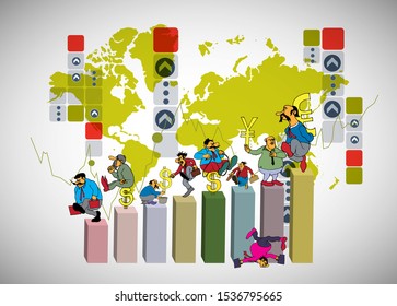 Vector Illustration Corporate Structure Cartoon Character Stock Vector ...