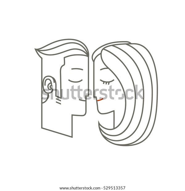 Vector Illustration Couple Love Symbol Love Stock Vector (Royalty Free ...