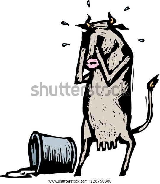 Vector Illustration Cow Crying Stock Vector (Royalty Free) 128760380