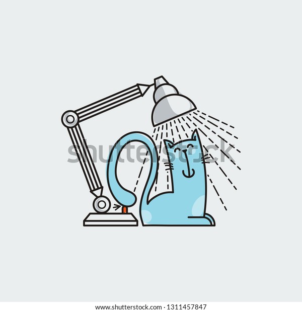 Vector Illustration Cozy Cartoon Cat Kitten Stock Vector (Royalty Free ...