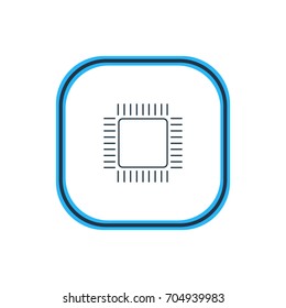 Vector Illustration Cpu Outline Beautiful Laptop Stock Vector (Royalty ...