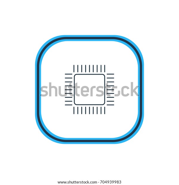 Vector Illustration Cpu Outline Beautiful Laptop Stock Vector (Royalty ...