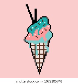 Vector Illustration Cream Pixel Art Stock Vector (Royalty Free) 1071386696