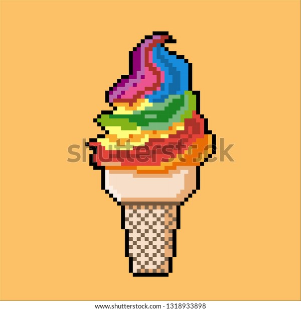 Vector Illustration Cream Pixel Art Stock Vector (Royalty Free ...