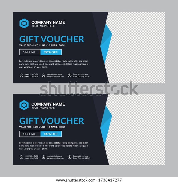 Vector Illustration Creative Business Voucher Template Stock Vector ...