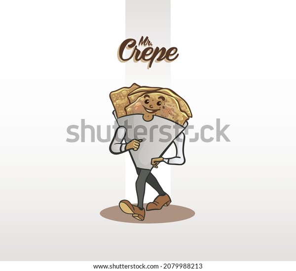 Vector Illustration Crepe Mascot Walking Cartoon Stock Vector (Royalty ...