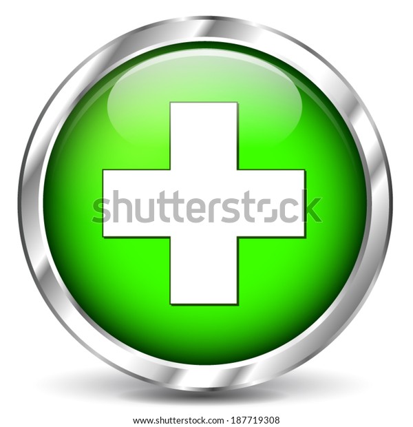 Vector Illustration Cross Green Icon On Stock Vector (Royalty Free ...