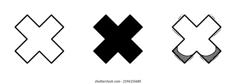 Vector Illustration Cross Mark Icon Set Stock Vector (Royalty Free ...