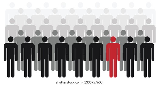 Vector Illustration Crowded Place People Standing Stok Vektör (Telifsiz ...