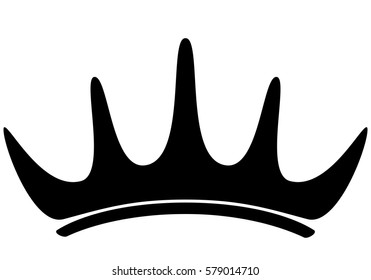 Vector Illustration Crown Outline Drawing Stock Vector (Royalty Free ...
