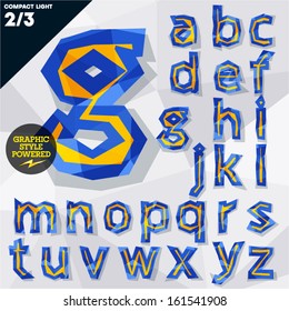Vector Illustration Crumpled Paper Alphabet Compact: เวกเตอร์สต็อก ...