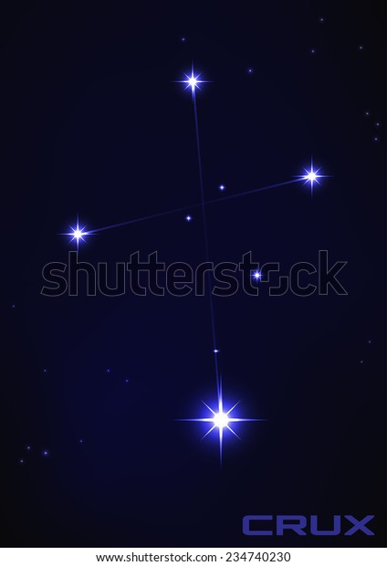 Vector Illustration Crux Constellation Blue Stock Vector (Royalty Free ...