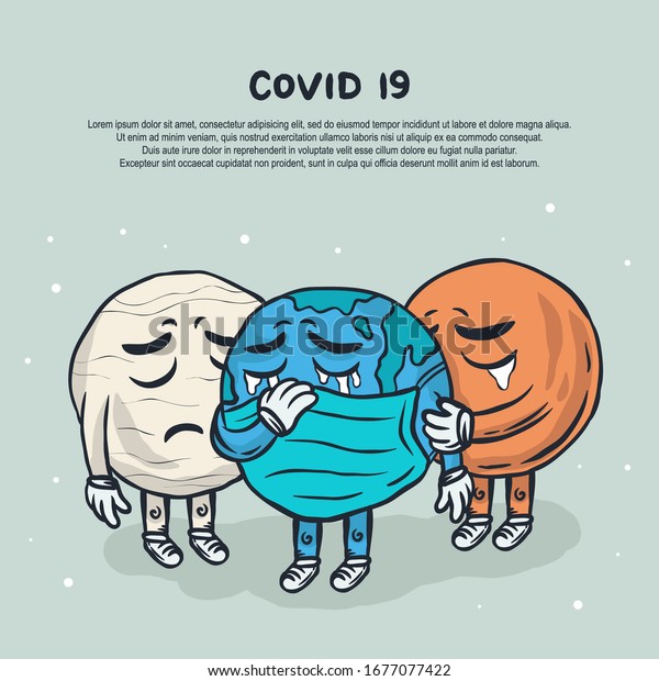 Vector Illustration Crying Earth Planet Venus Stock Vector (Royalty ...