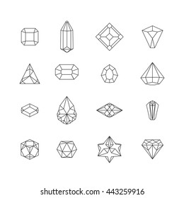 Set Vector Line Art Gems Jewels Stock Vector (Royalty Free) 1047034558 ...