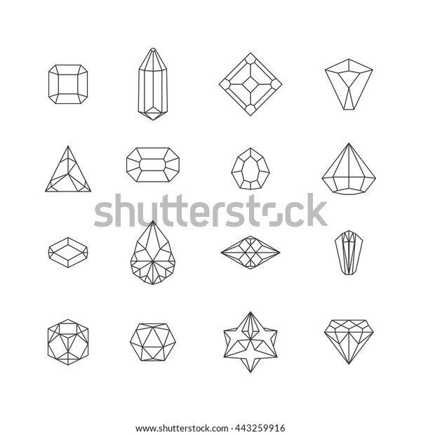 Vector Illustration of Crystal icons for Design, Website, Background ...