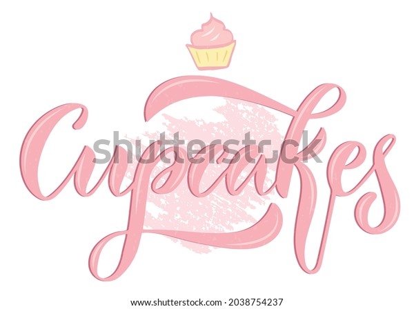 Vector Illustration Cupcakes Text Menu Label Stock Vector (Royalty Free ...