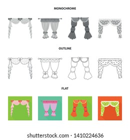 Bitmap Illustration Fabric Decoration Logo Set Stock Illustration ...