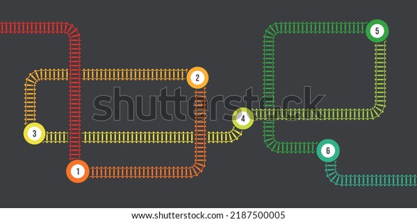 Vector Illustration Curved Railroad Marks Isolated: เวกเตอร์สต็อก (ปลอด ...