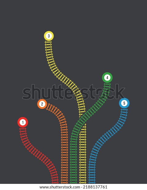 Vector Illustration Curved Railroad Marks Isolated: เวกเตอร์สต็อก (ปลอด ...