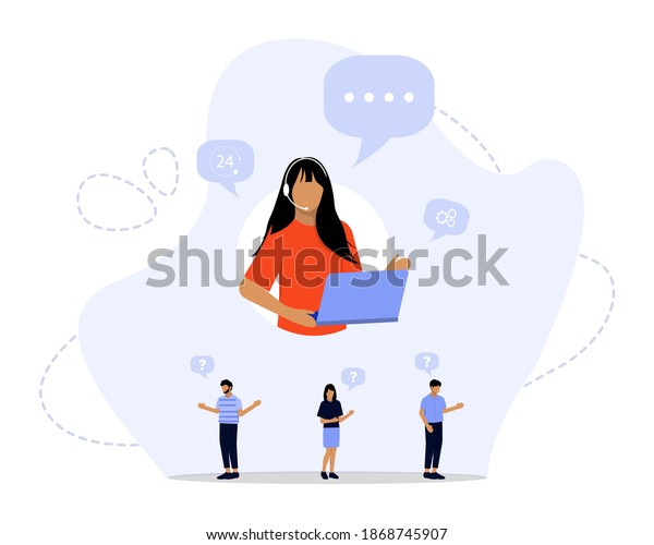 Vector Illustration Customer Service Concept Showing Stock Vector ...