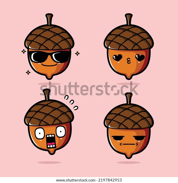Vector Illustration Cute Acorn Emoji Stock Vector (Royalty Free ... Vector Illustration Cute Acorn Emoji Stock Vector (Royalty Free ...
