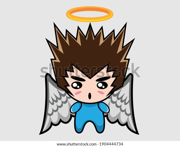 Vector Illustration Cute Angel Boy Stock Vector (Royalty Free ...