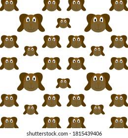 Vector Illustration Cute Animal Face Pattern Stock Vector (Royalty Free ...