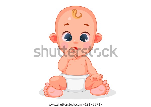 Ilustración vectorial de un bebé lindo: vector de stock (libre de ...