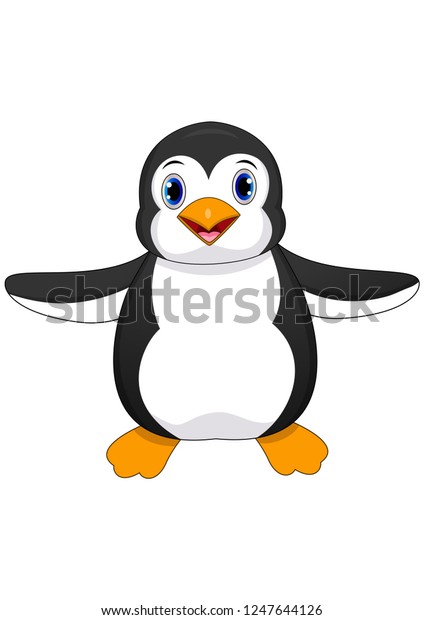Vector Illustration Cute Baby Penguin Cartoon Stock Vector (Royalty ...