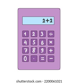 Vector Illustration Cute Calculator Back School Stock Vector (Royalty ...