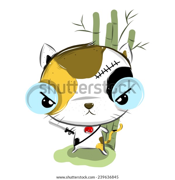 Vector Illustration Cute Calico Cats Cartoon Stock Vector (Royalty Free ...