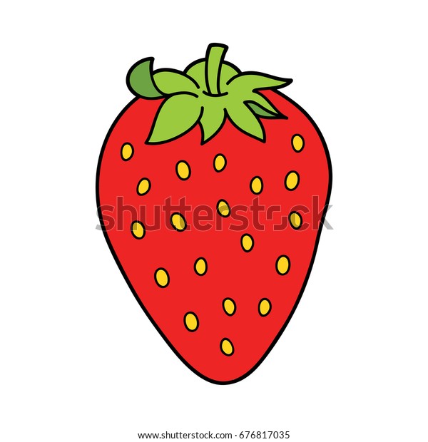 Vector Illustration Cute Cartoon Strawberry Children Stock Vector ...