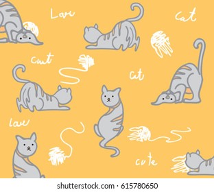 Vector Illustration Cute Cata Cute Cats Stock Vector (Royalty Free ...