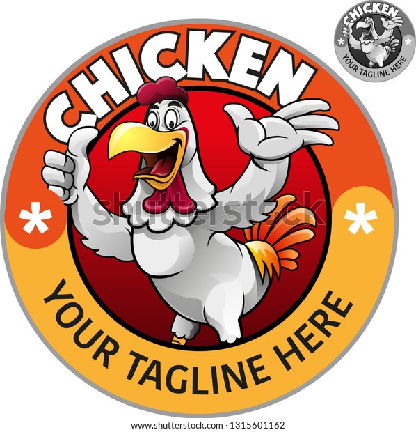 Vector Illustration Cute Chicken Showing Thumbs Stock Vector (Royalty ...