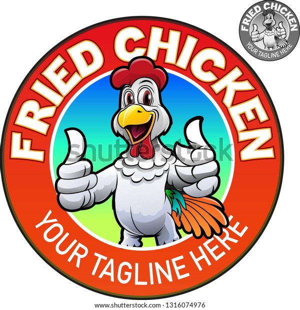 Vector Illustration Cute Chicken Showing Thumbs Stock Vector (Royalty ...