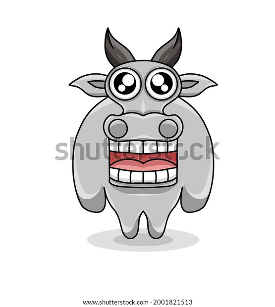 Vector Illustration Cute Cow Monster Simple: เวกเตอร์สต็อก (ปลอดค่า ...