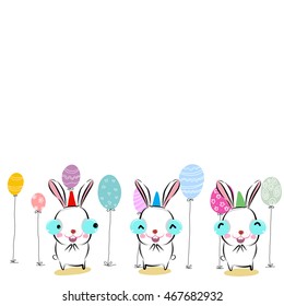 Vector Illustration Cute Cutehappyrabbit Cartoon Drawing Stock Vector ...