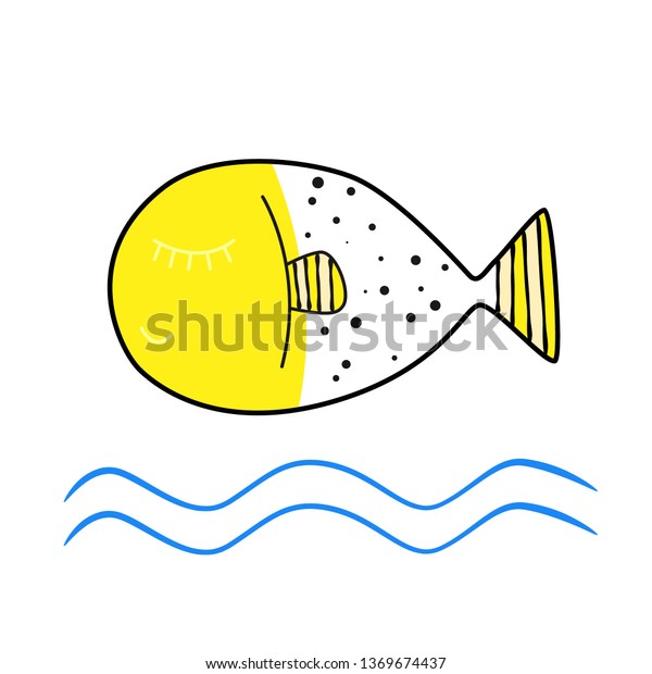 Vector Illustration Cute Fish Baby Print Stock Vector (Royalty Free ...