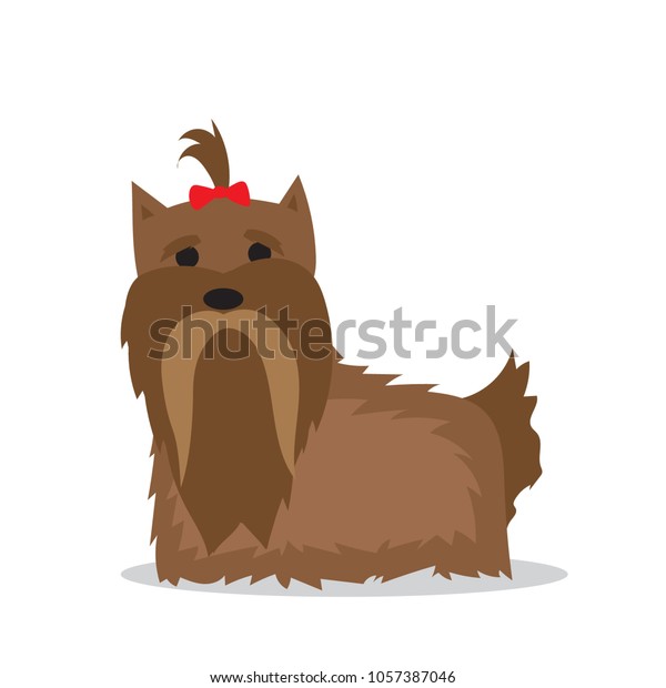 Vector Illustration Cute Funny Cartoon Yorkshire Stock Vector (Royalty ...