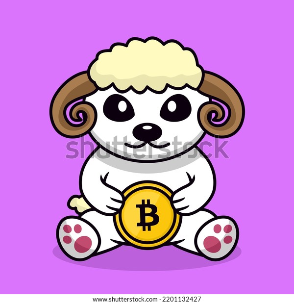 Vector Illustration Cute Goat Chibi Animal Stock Vector (Royalty Free ...