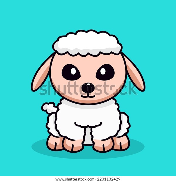 Vector Illustration Cute Goat Chibi Animal Stock Vector (Royalty Free ...