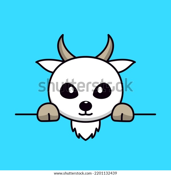 Vector Illustration Cute Goat Chibi Animal Stock Vector (Royalty Free ...